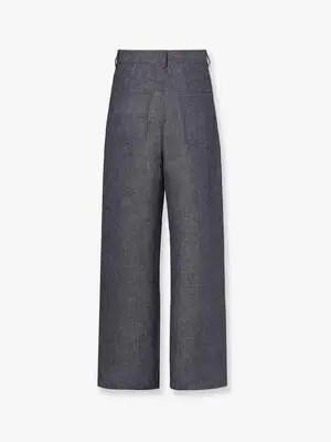 Fendi Relaxed Linen, Cotton And Silk Jeans - Multicolor