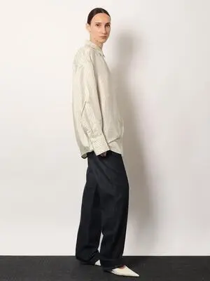 TOTEME Oversized Striped Silk Shirt