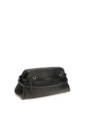 Moschino Leather Clutch With Buckle Detail