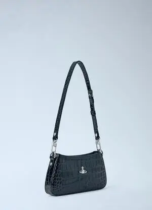 VIVIENNE WESTWOOD Croc Effect Shoulder Bag - Black
