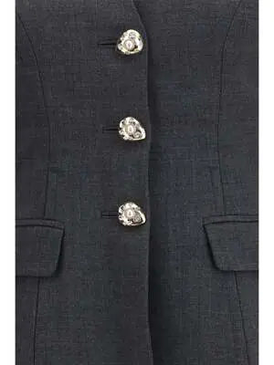 SELF-PORTRAIT Wool Peplum Blazer