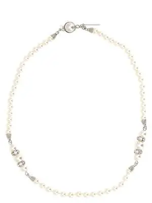 Alessandra Rich Glass Pearl Necklace