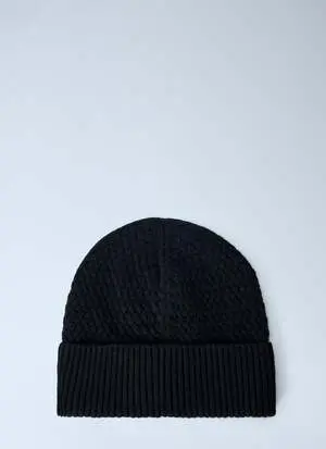 Moncler Ribbed Knit Beanie With Logo Patch
