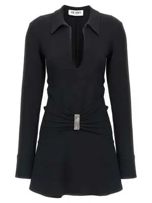 Attico Cady Polo Mini Dress - Black