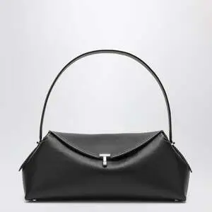 TOTEME T-lock Grained Leather Shoulder Bag - Black
