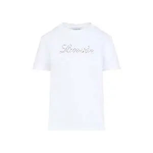LANVIN Embroidered Script Logo T-shirt - White