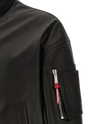 Dsquared2 Leather Bomber Jacket