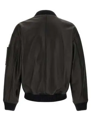 Dsquared2 Leather Bomber Jacket