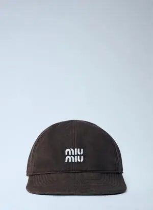 Miu Miu Denim Baseball Cap - Brown