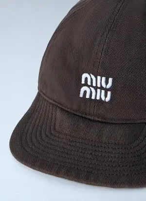 Miu Miu Denim Baseball Cap - Brown