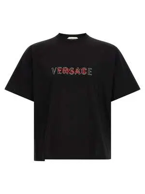 Versace Logo' T-shirt - Black