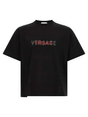 Versace Logo' T-shirt - Black
