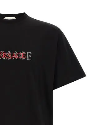Versace Logo' T-shirt - Black