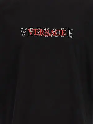 Versace Logo' T-shirt - Black