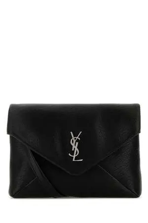 Saint Laurent Leather Cassandra Clutch - Black