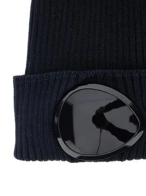 C.P. COMPANY Blue Hat With Goggle Detail On Front In Cotton