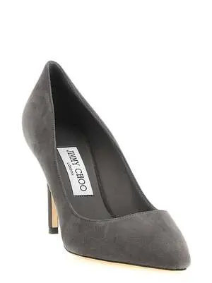 JIMMY CHOO Suede Romy Pumps - Gray