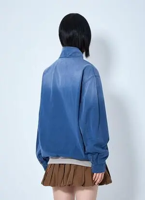 Miu Miu Cotton Twill Blouson Jacket - Blue
