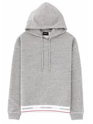 Dsquared2 Logo Detailed Cotton Hoodie - Gray