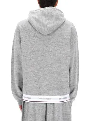 Dsquared2 Logo Detailed Cotton Hoodie - Gray