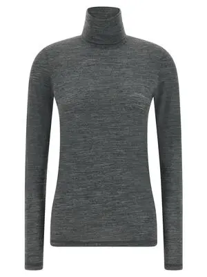 JIL SANDER High Neck Long Sleeve T-shirt - Gray