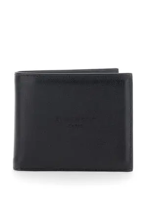 Givenchy Black Bi-fold Wallet With Logo Lettering Embossed On The Front In Pebbled Leather For - Multicolor