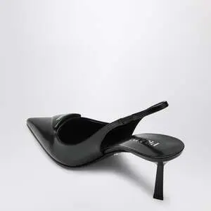 Prada Brushed Leather Slingback Pumps - Black