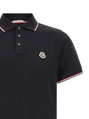 Moncler Tricolor Trim Polo Shirt