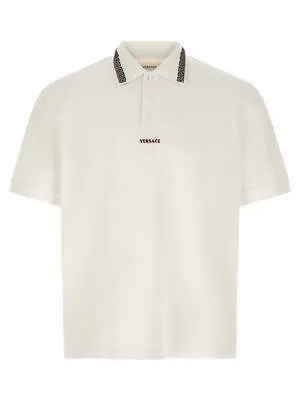 Versace Greca' Polo Shirt - White