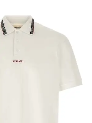 Versace Greca' Polo Shirt - White