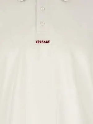 Versace Greca' Polo Shirt - White