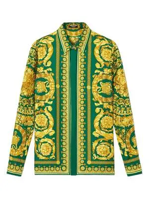 Versace Formal Shirt With `baroque Heritage` Print - Multicolor