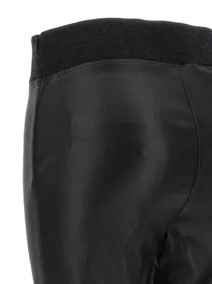 Brunello Cucinelli Stretch Nappa Leather Leggings - Black