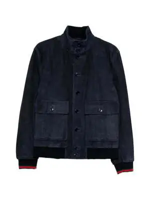 Gucci Leather Bomber Jacket - Multicolor