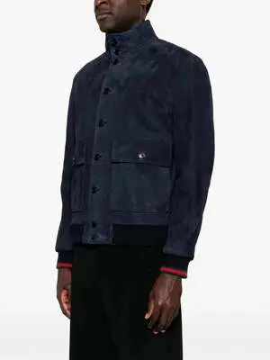 Gucci Leather Bomber Jacket - Multicolor