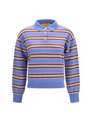 Guest In Residence College Striped Polo Sweater - Multicolor