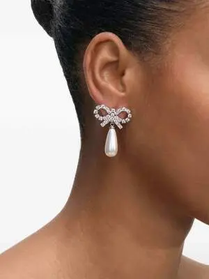 SELF-PORTRAIT Bow And Pearl Earrings