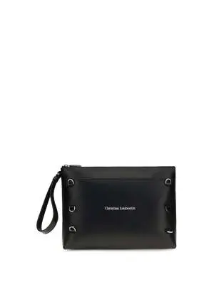 CHRISTIAN LOUBOUTIN Kosmica Leather Clutch - Black