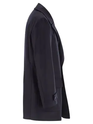 Tagliatore Virgin Wool Double-breasted Coat - Blue