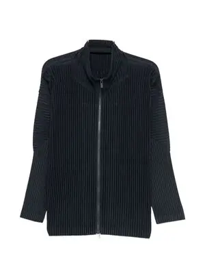 Issey Miyake HOMME PLISSE ISSEY MIYAKE Pleated High Neck Zip Up Shirt Multicolor