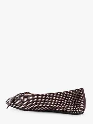 Attico Kali Satin Ballerinas With All-over Rhinestone Detail - Brown