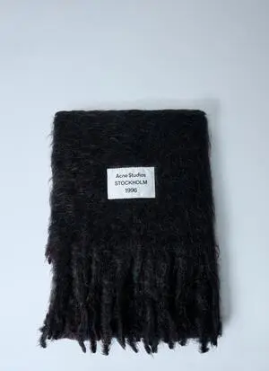 Acne Studios Fringed Wool-blend Scarf - Black
