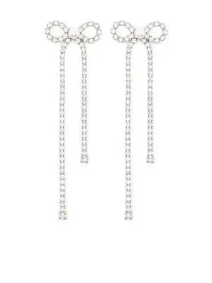 SELF-PORTRAIT Crystal Drop Earrings - Silver