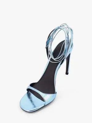 Attico Ora Satin Sandals - Blue