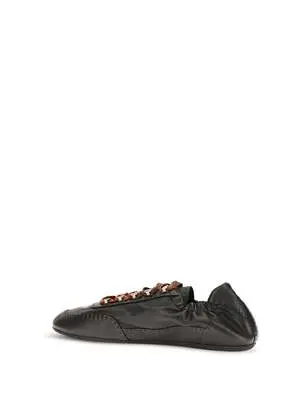 Prada Collapse Aged Nappa Leather Sneakers