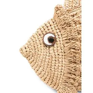 ANYA HINDMARCH Woven Raffia Clutch - Cream