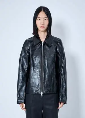 Our Legacy Mini Top Dyed Leather Jacket - Black