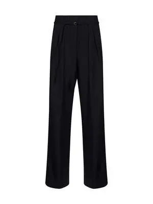 Dries Van Noten Wool Peacha Belted Trousers