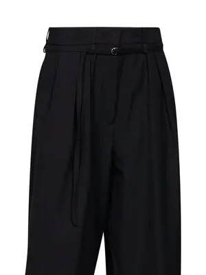 Dries Van Noten Wool Peacha Belted Trousers