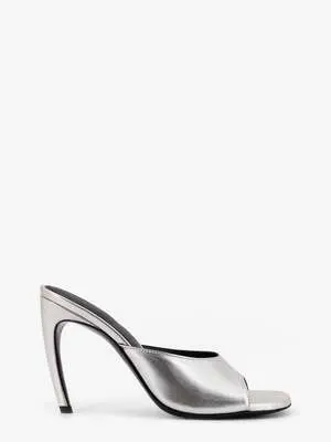Attico Laminated Leather Betta Sandals Silver